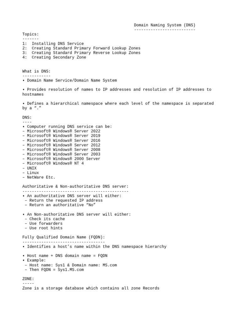 Domain Naming System (DNS) | PDF