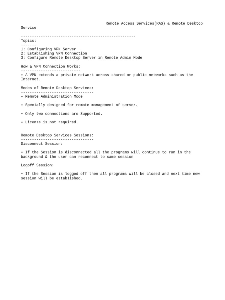 Day33 - Remote Access Services & Remote Desktop | PDF