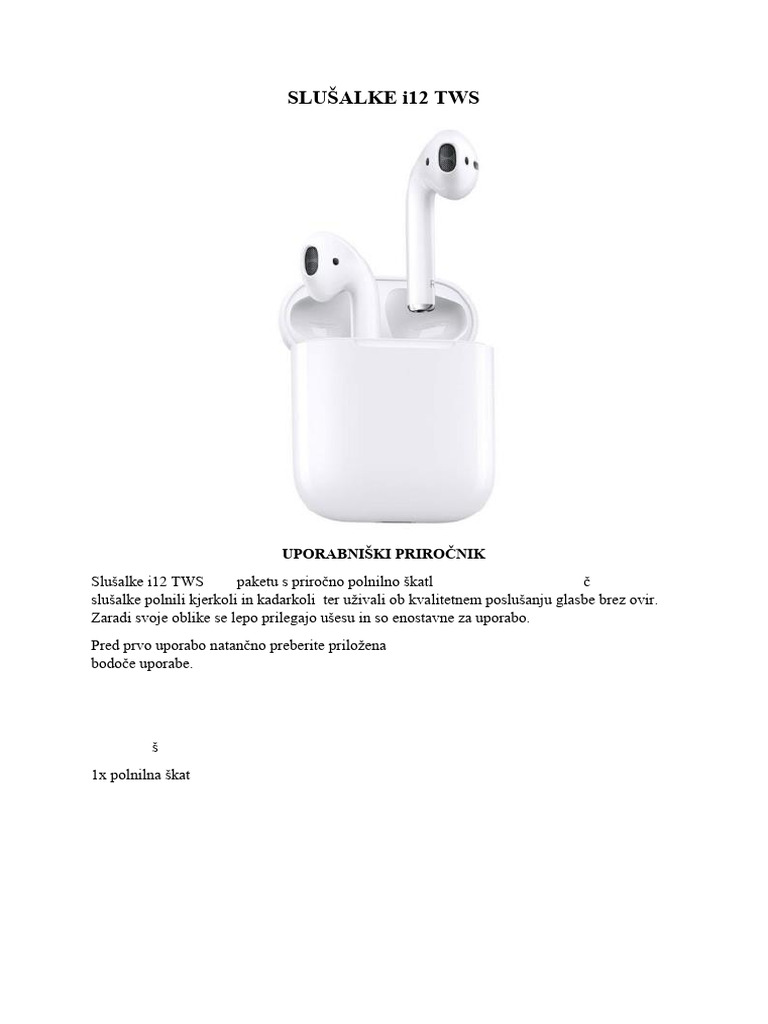 0018 Si Slusalke I12 TWS | PDF