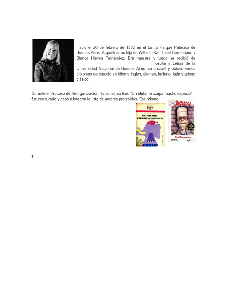 Elsa Bornemann - Biografía Breve | PDF