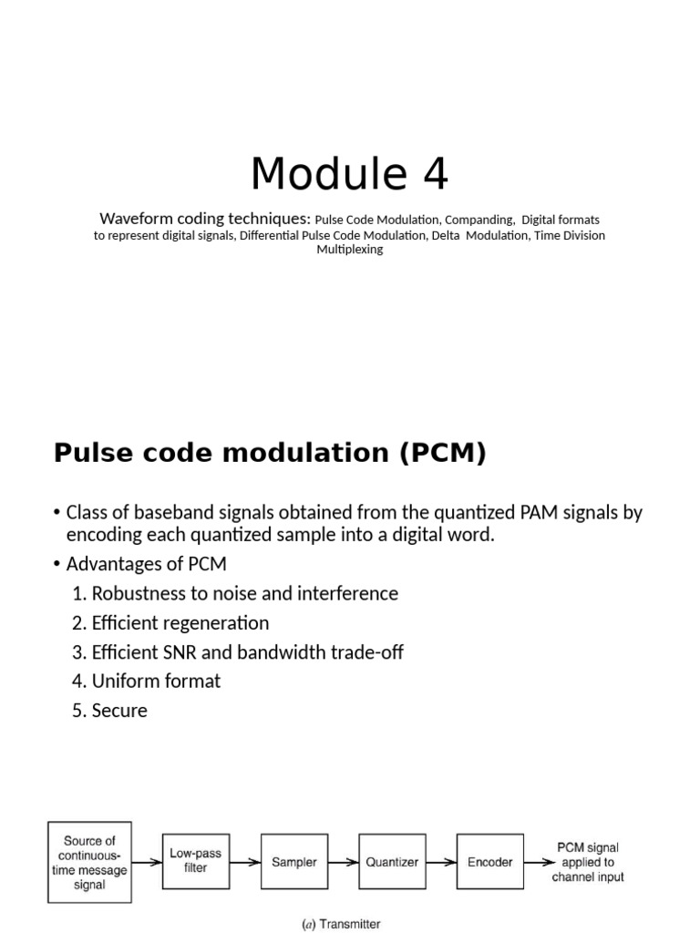 Module 4 Part B - Waveform Coding Techniques | PDF