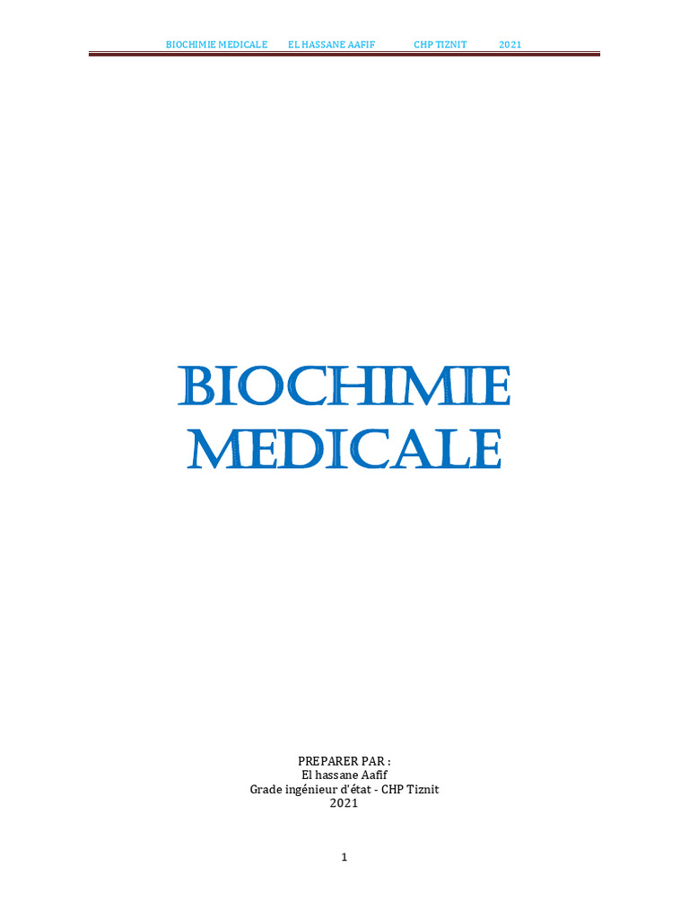 BIOCHIMIE MEDICALE Aafif | PDF