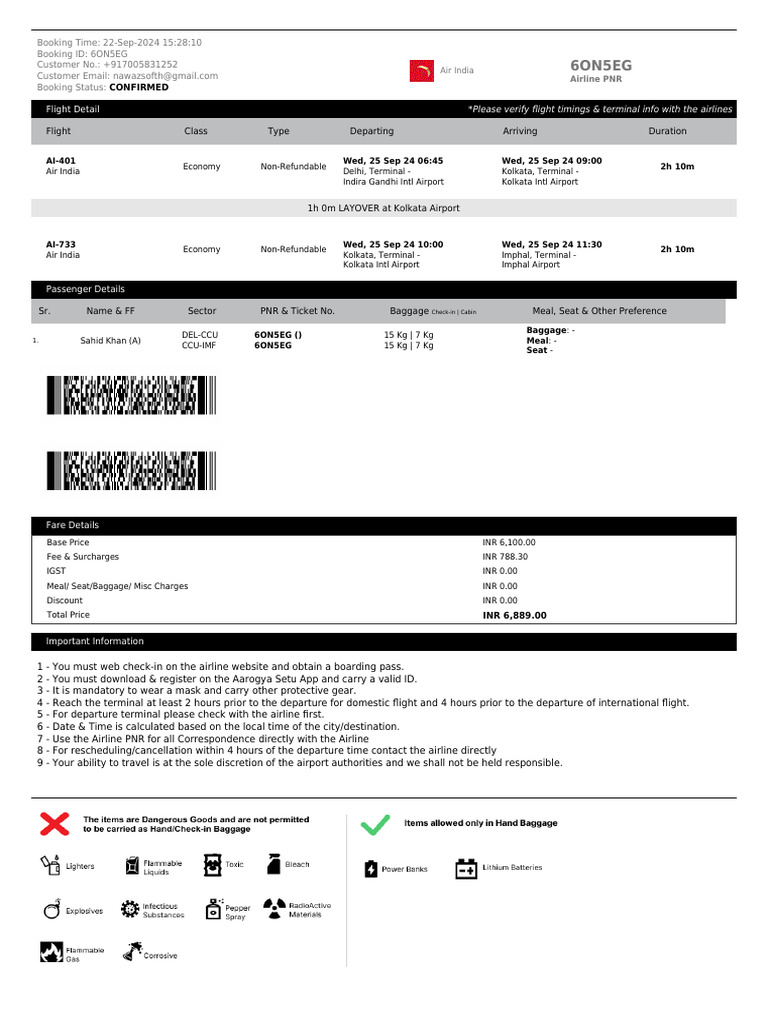 E Ticket 6ON5EG | PDF