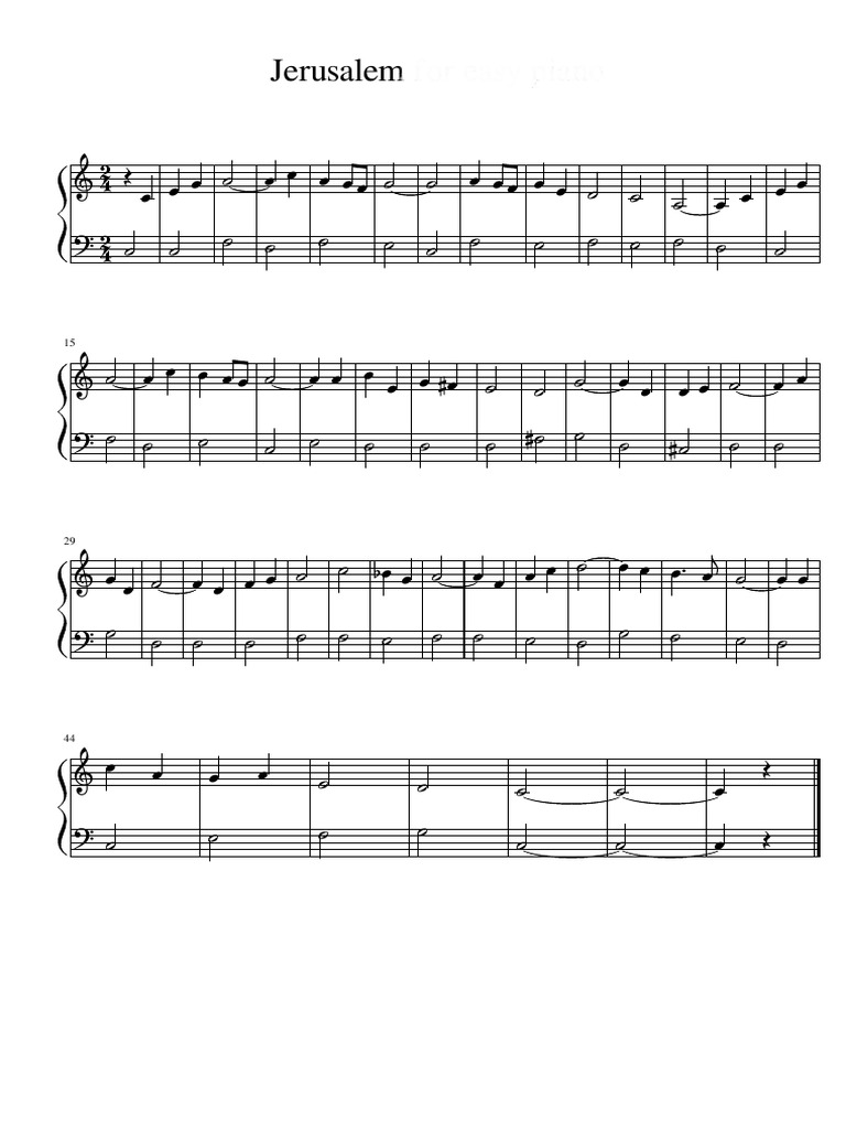 Jerusalem Easy Piano | PDF