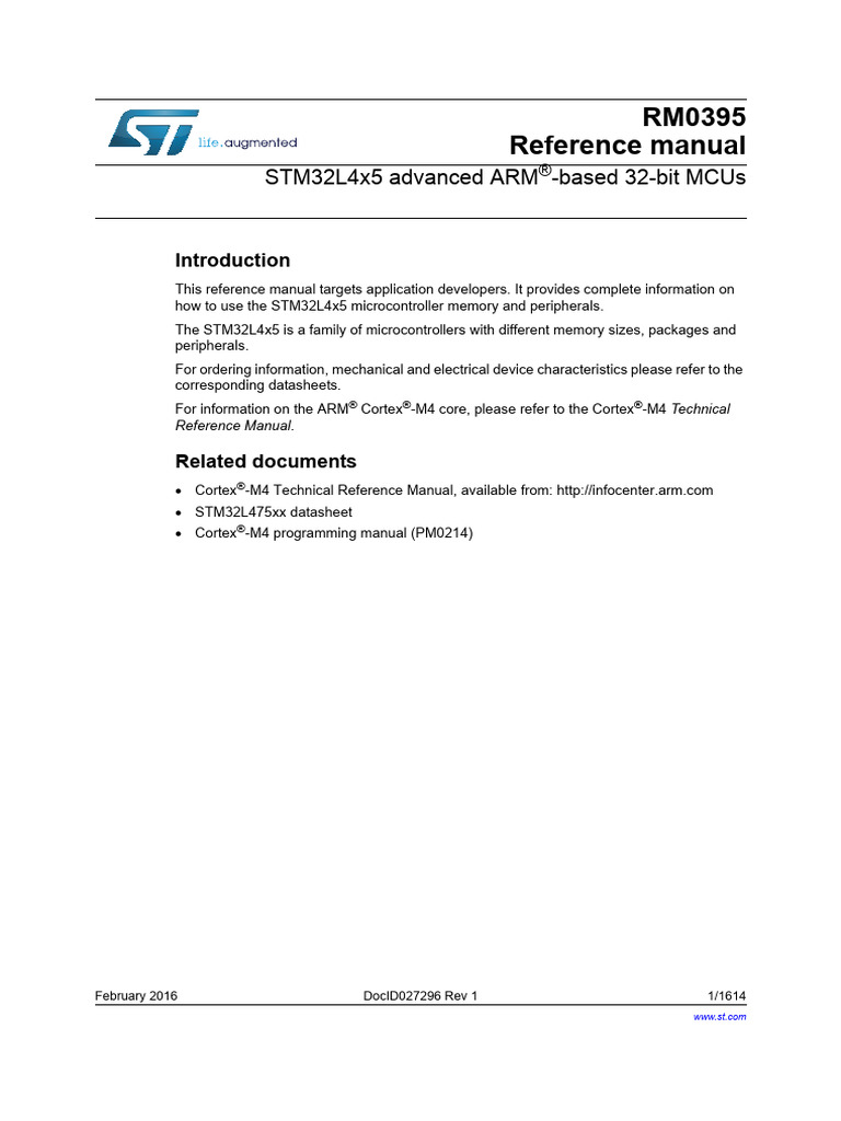 Reference Manual L475 | PDF