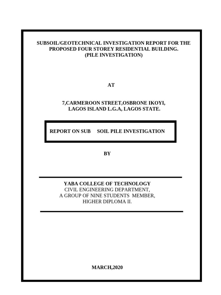 Geotechnical Report On Pile Investigation | PDF