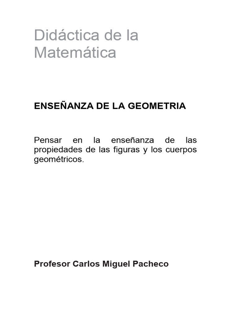 Enseñanza de La Geometria | PDF
