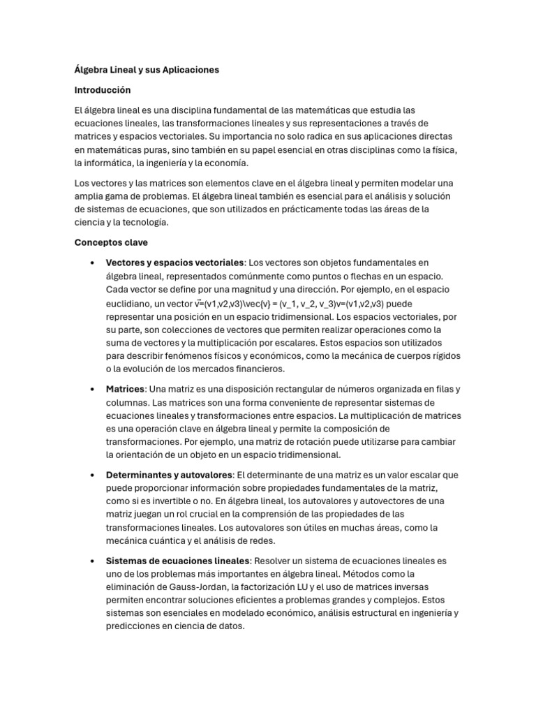 Álgebra Lineal y Sus Aplicaciones | PDF