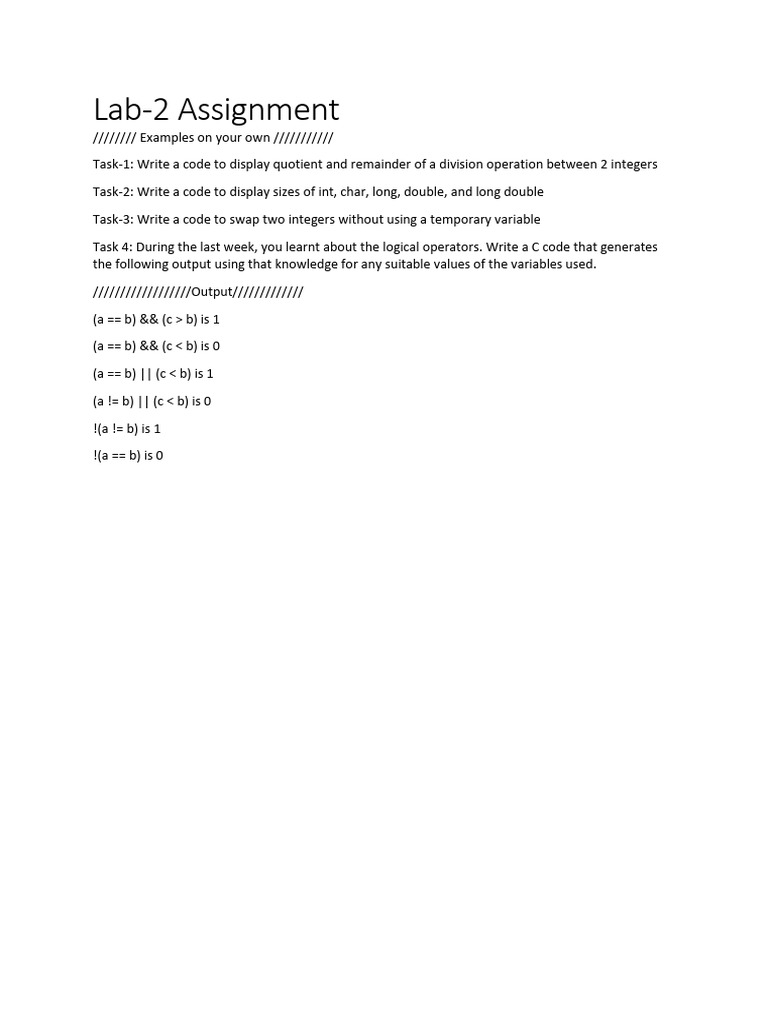 Lab2 Assignment | PDF