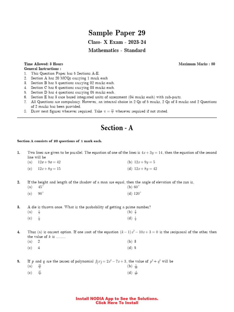 MA Sample Paper 29 Unsolved | PDF