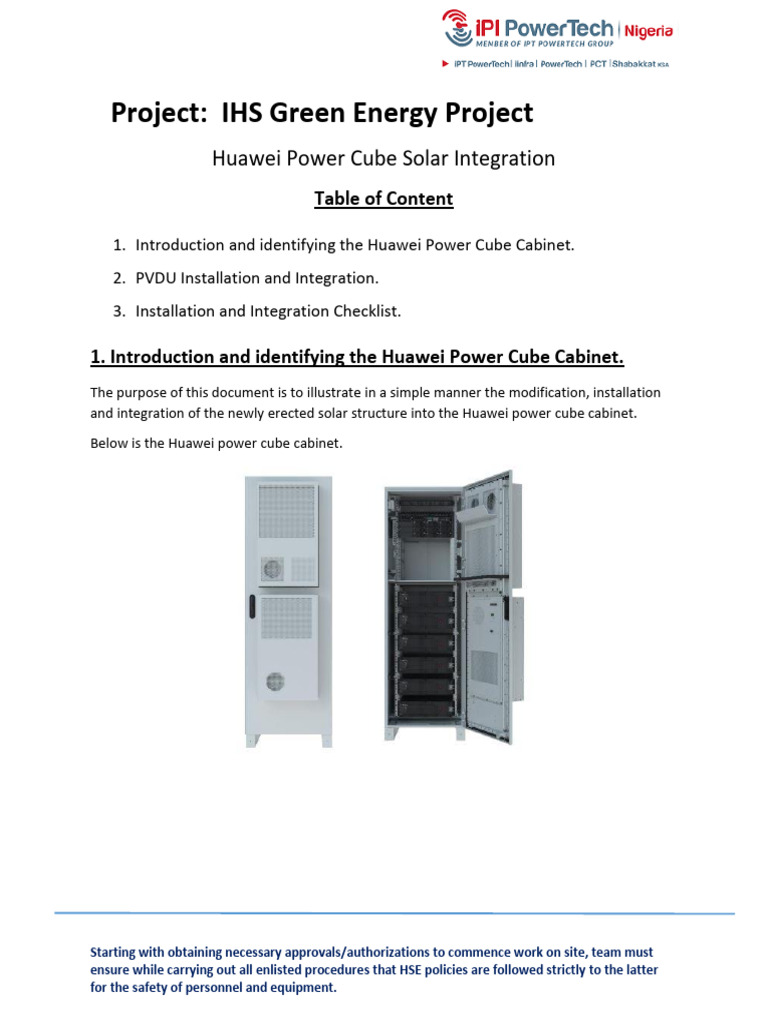 Huawei Power Cube Cabinet Solar Structure Installation & Integration ...