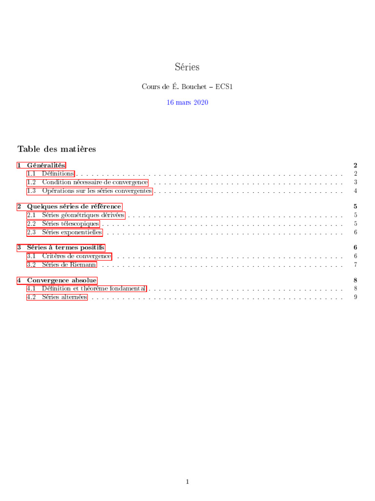Cours Series Vprof | PDF
