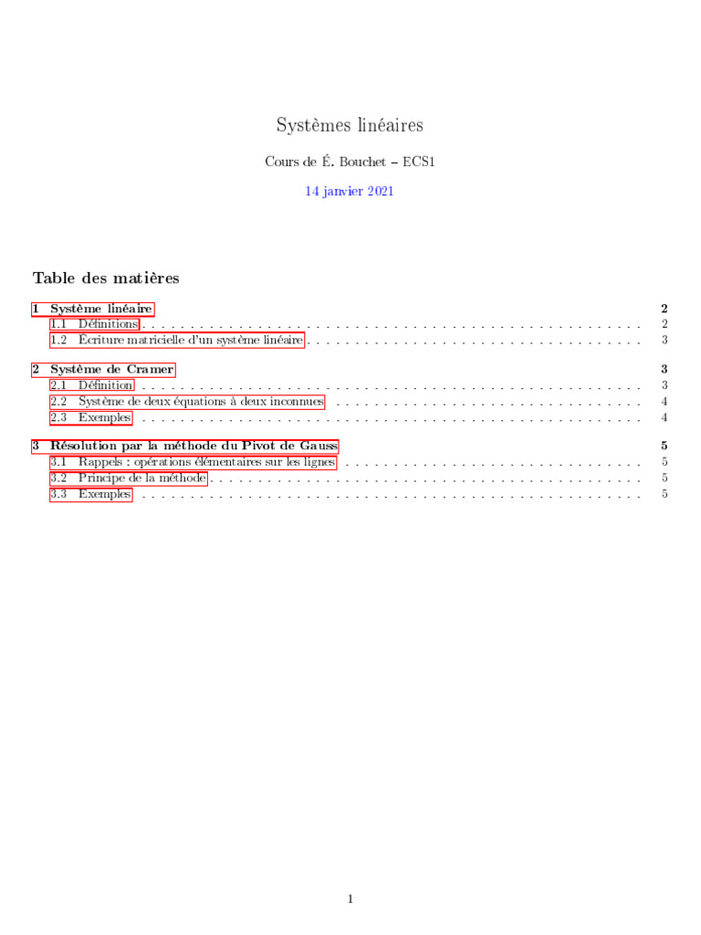 Cours Systemes Lineaires Vprof | PDF