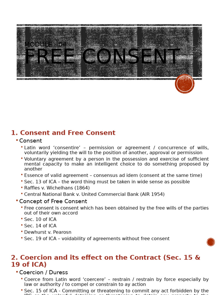 Module 4 - Free Consent | PDF