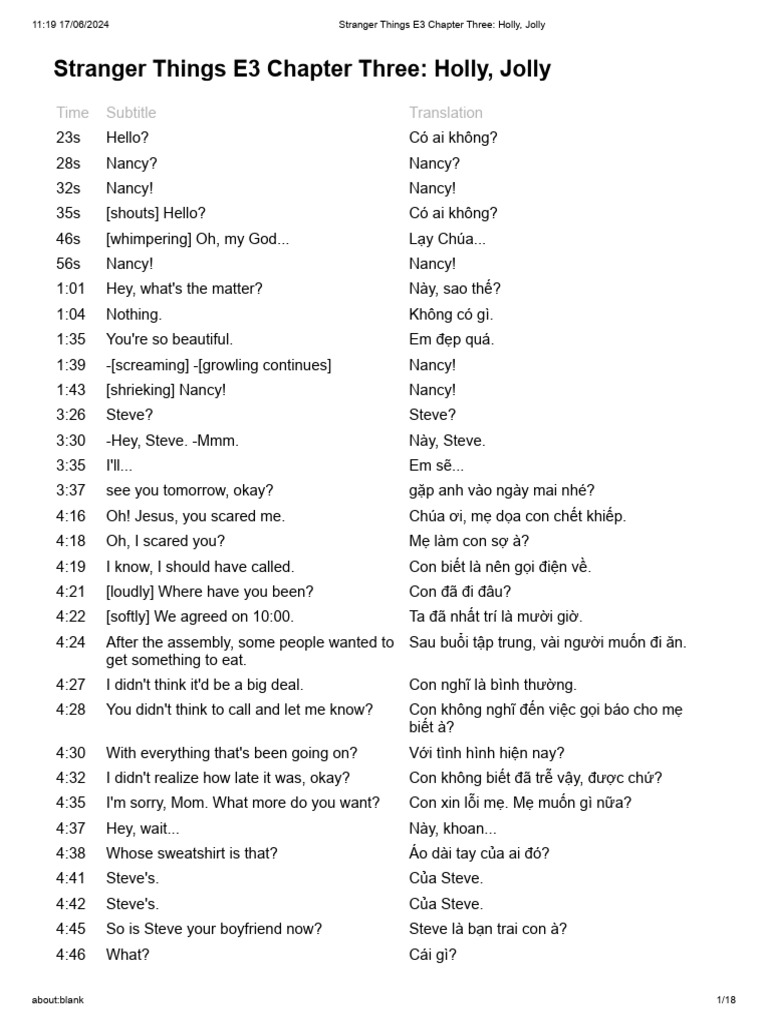 Stranger Things E3 Chapter Three - Holly, Jolly | PDF