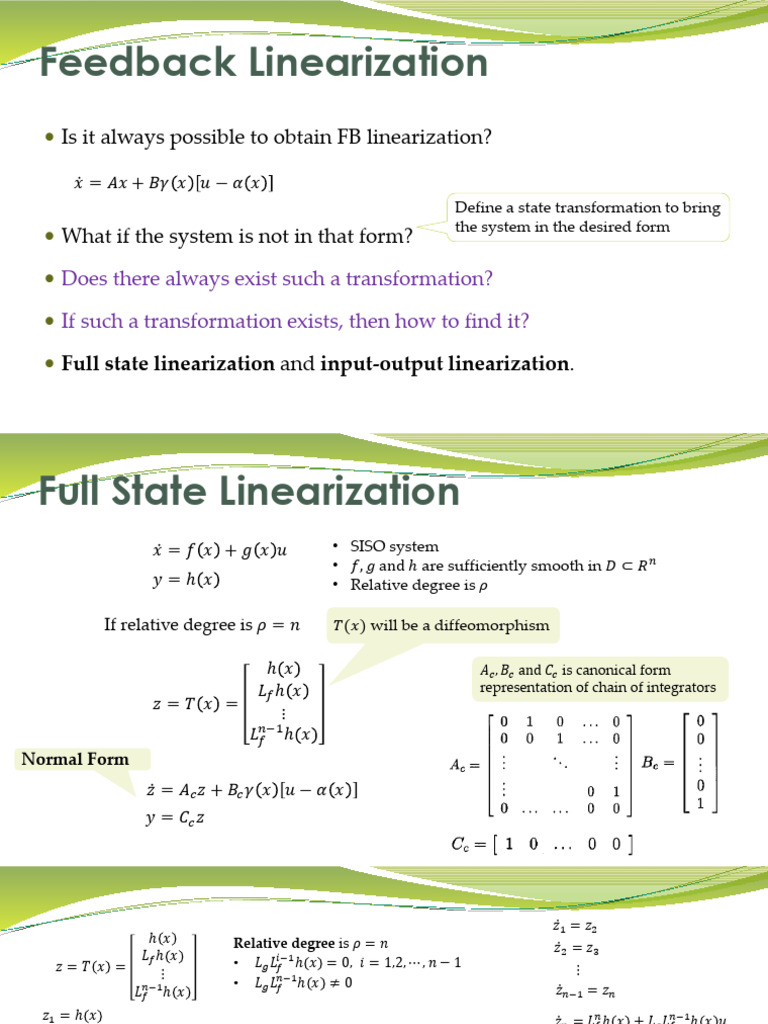 NCS - 05 - Feedback Linearization - 02 | PDF
