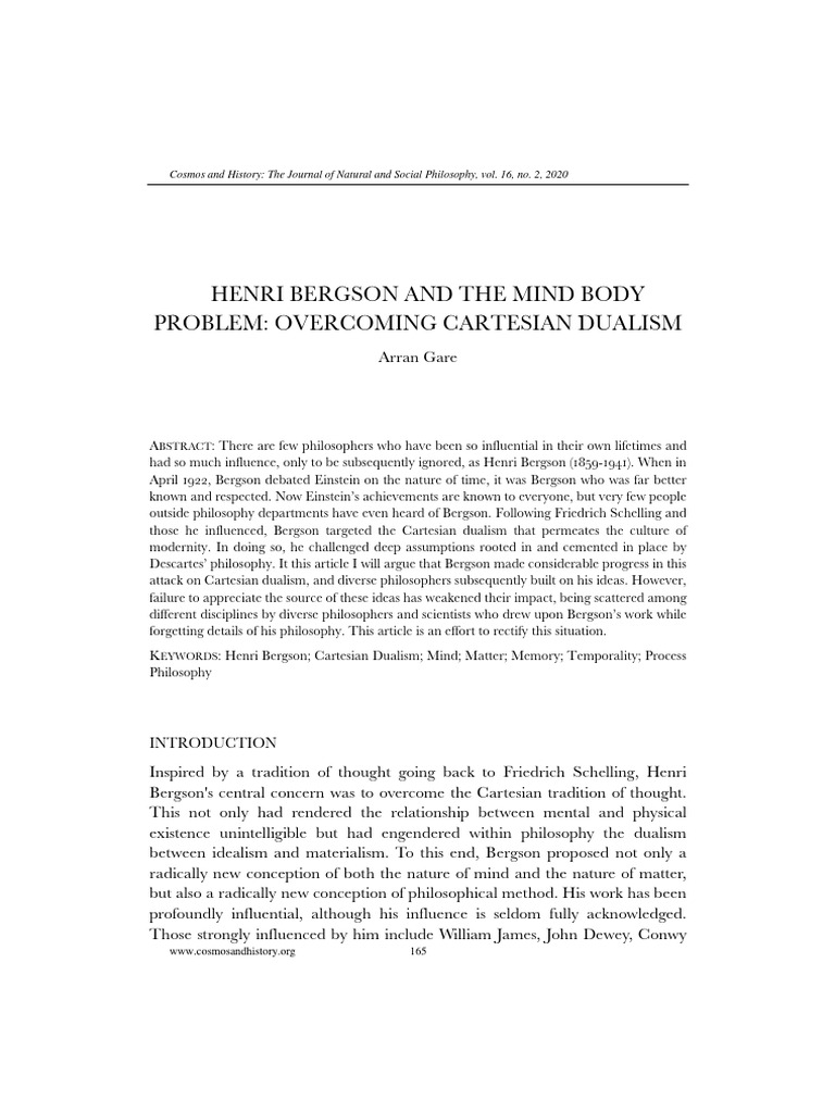 (Artigo) Henri Bergson and The Mind Body Problem | PDF