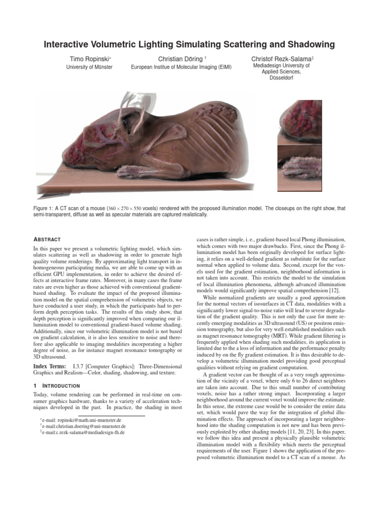 Interactive Volumetric Lighting Simulating Scattering and Shadowing ...