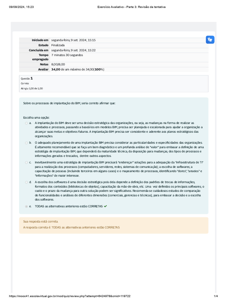 Exercício Avaliativo - Parte 3 - Revisão Da Tentativa | PDF