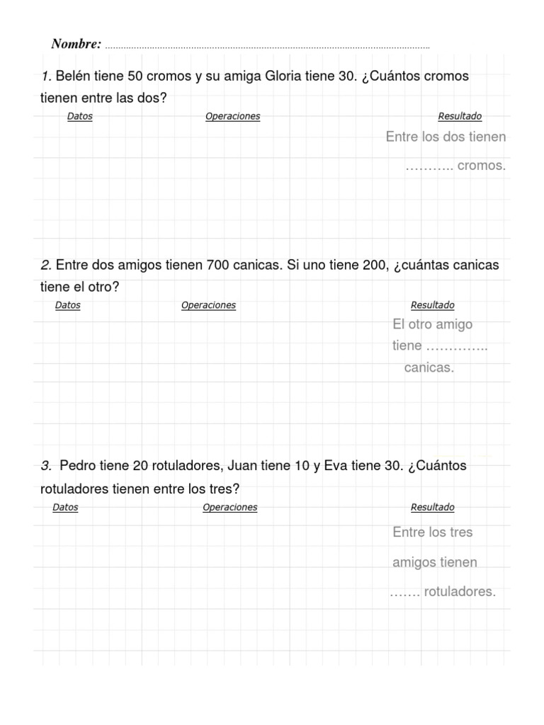 Coleccion de Problemas 3o Primaria | PDF