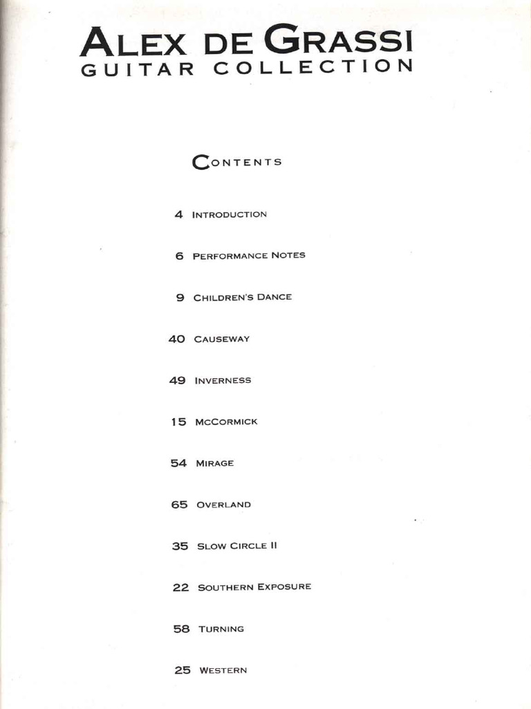 Alex de Grassi - Guitar Collection | PDF