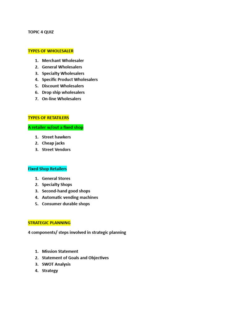 Topic 4 Quiz | PDF
