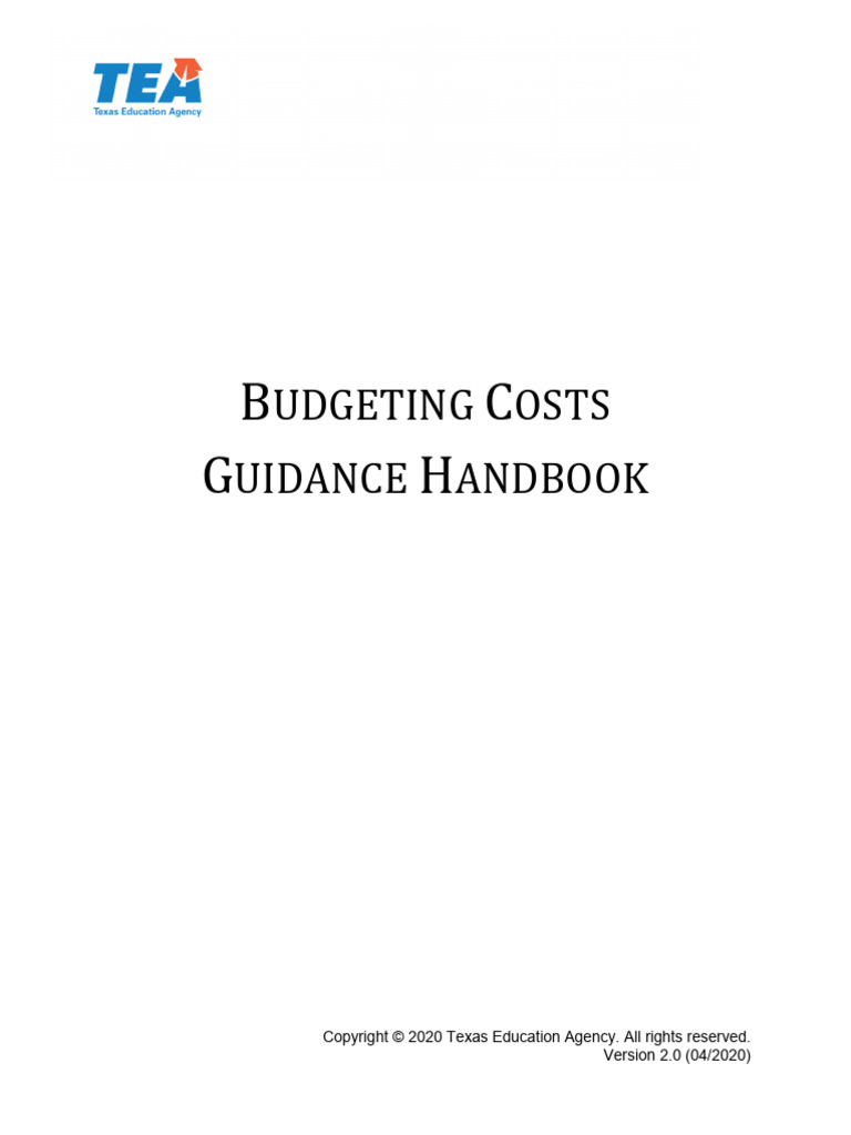 Budgeting Costs Guidance Handbook | PDF