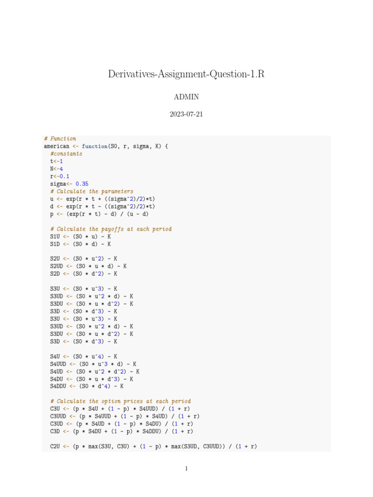 Derivatives-Assignment-Question-1 | PDF
