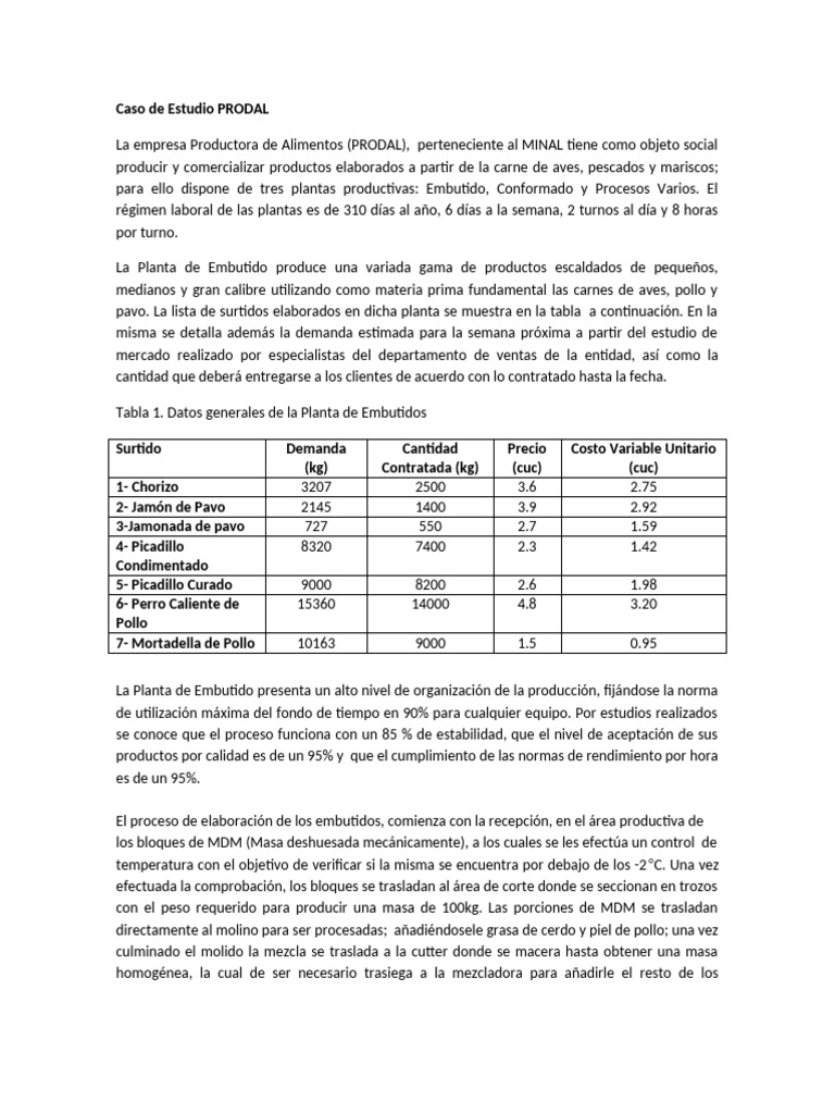 Caso de Estudio PRODAL | PDF