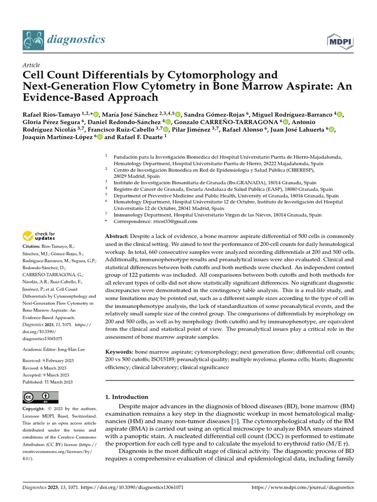 Cell Count Differentials by Cytomorphology and Next-Generation Flow ...