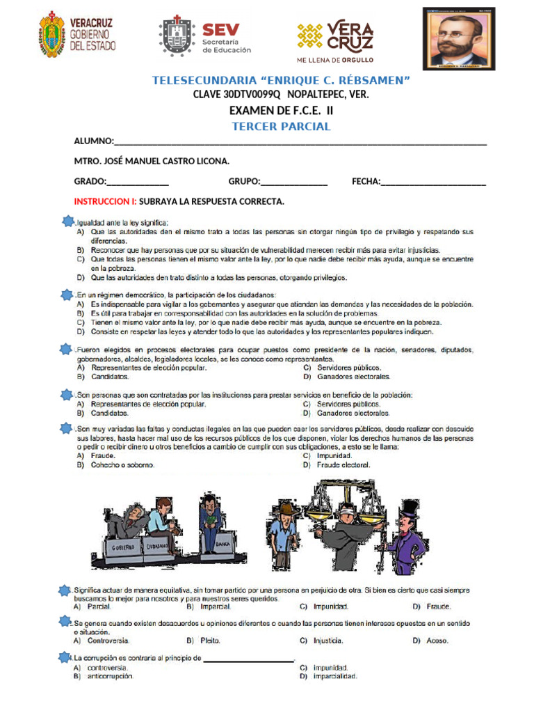 Examen Fce 3er Parcial | PDF