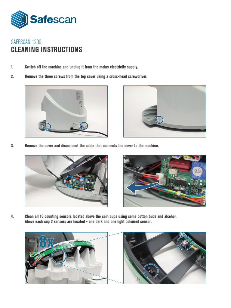 Safescan 1200 Cleaning Instructions | PDF
