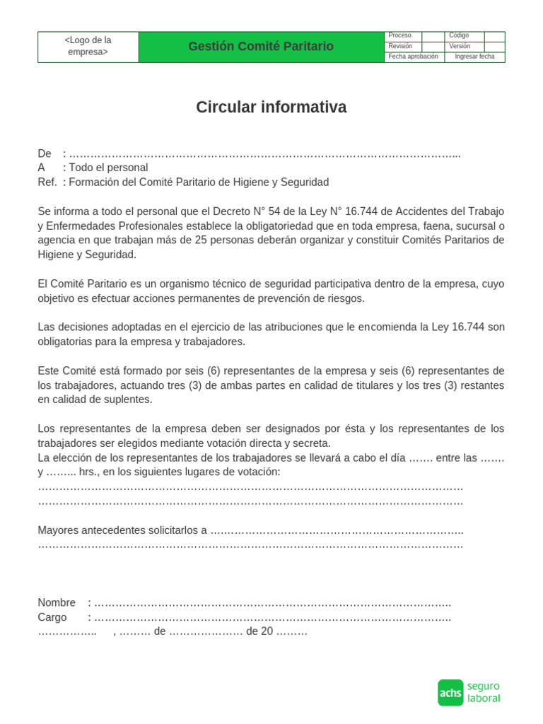 02 Circular Informativa para Las y Los Trabajadores | PDF