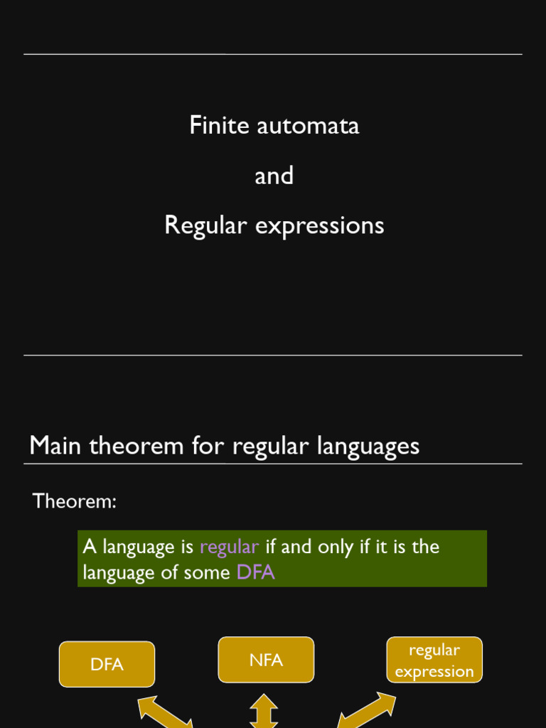 Finite Automata and Regular Expressions | PDF