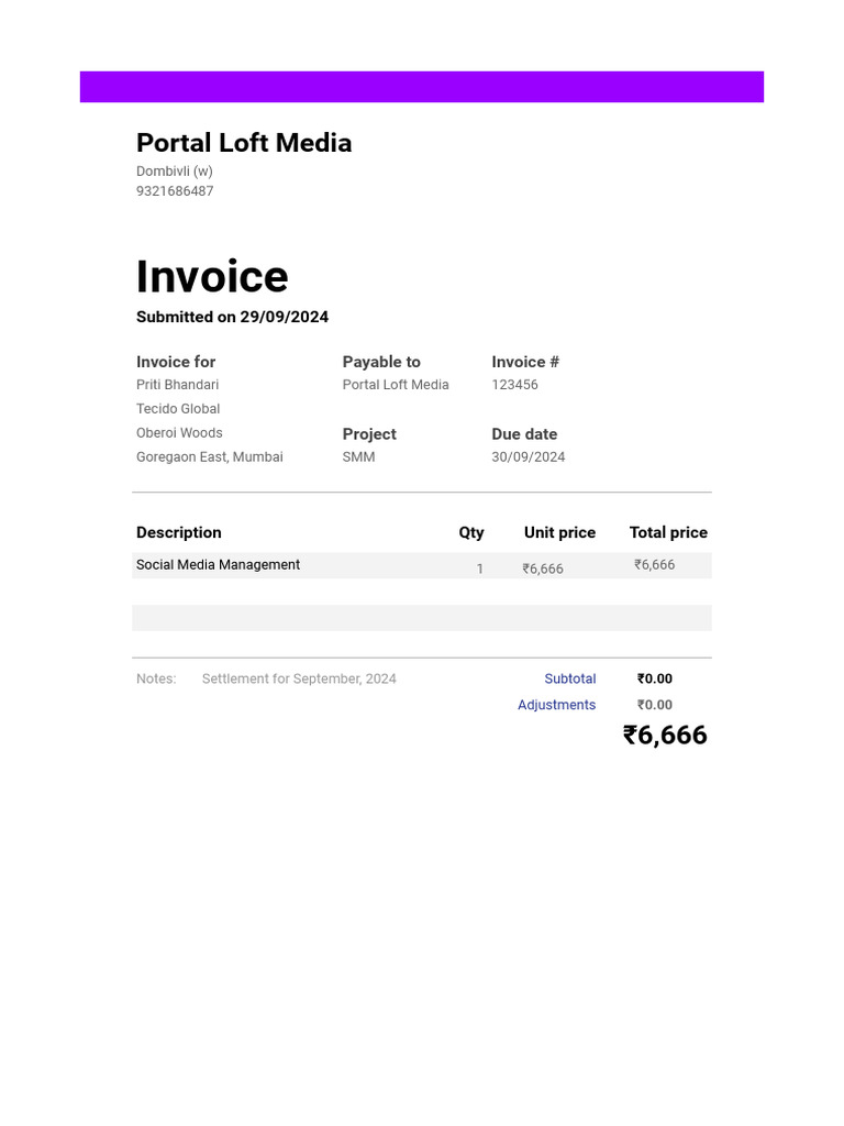 Portal Loft Invoice - Invoice | PDF
