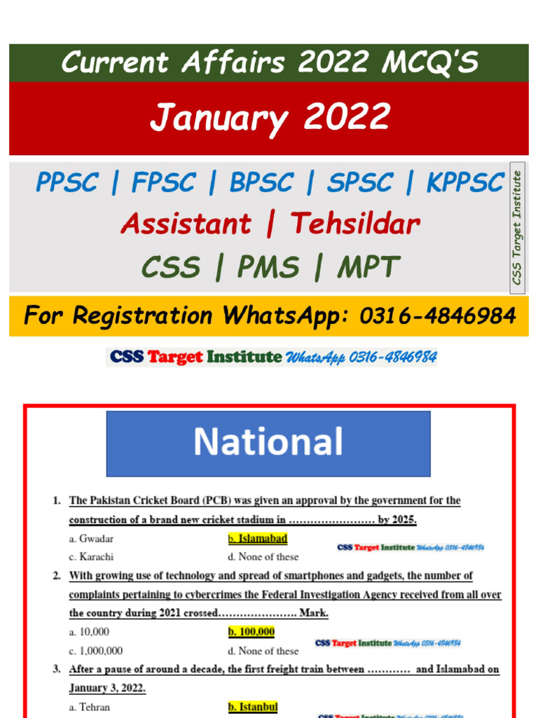 CA MCQS 2022 by CSS Target Institute 03164846984 | PDF