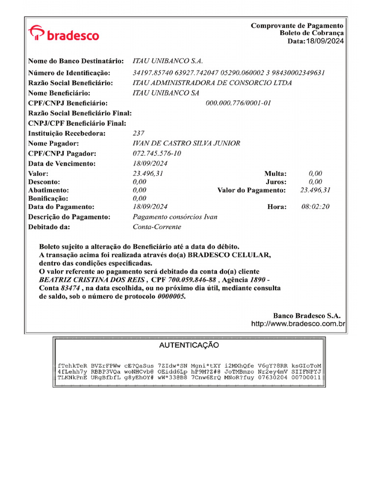 Comprovante Boleto | PDF