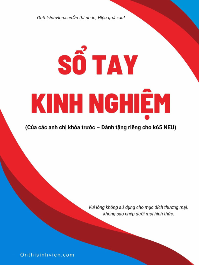 K65 NEU Sổ tay kinh nghiệm OTSV | PDF