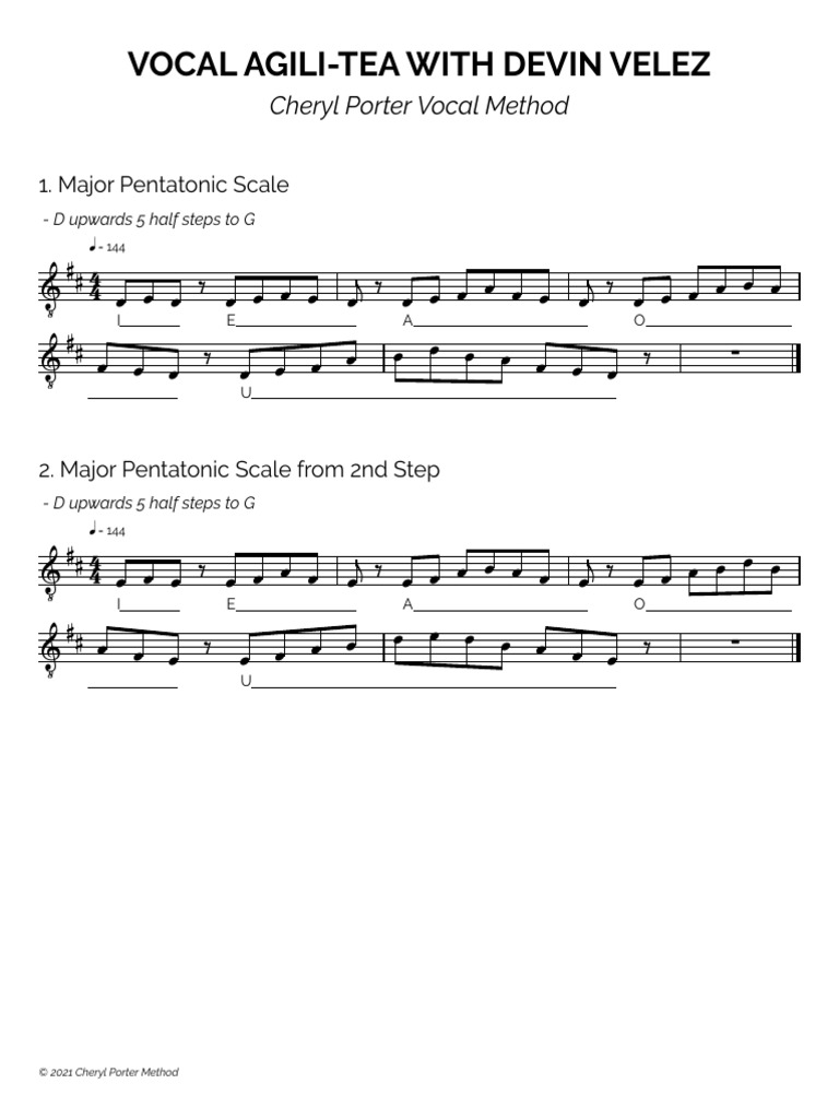 DVPM Major Pentatonic Scale Exercises | PDF