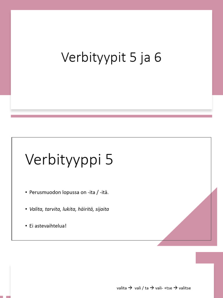 Verbityypit 5 Ja 6 | PDF