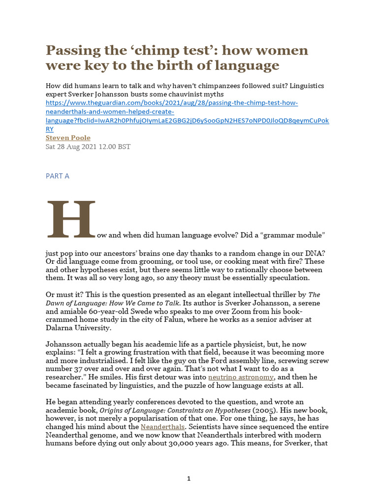 1.2 Reading Passing The Chimp Test | PDF