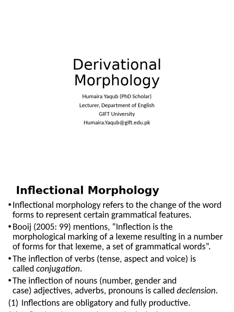 Derivational Morphology | PDF