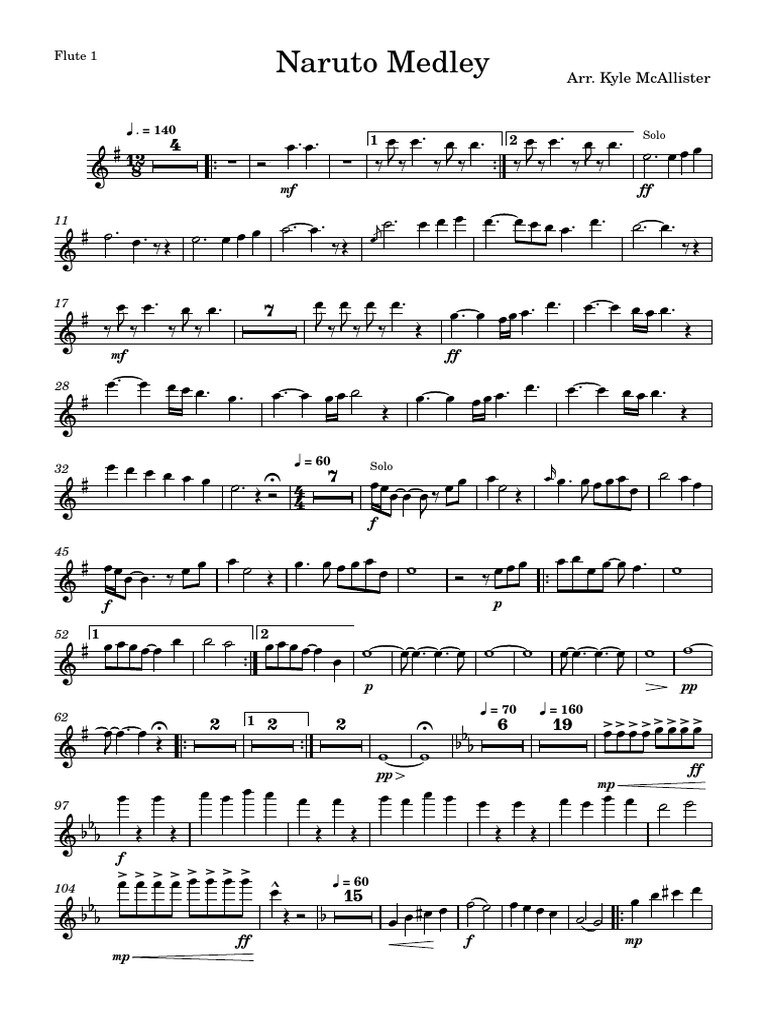 Naruto_Medley-Flute_1 | PDF