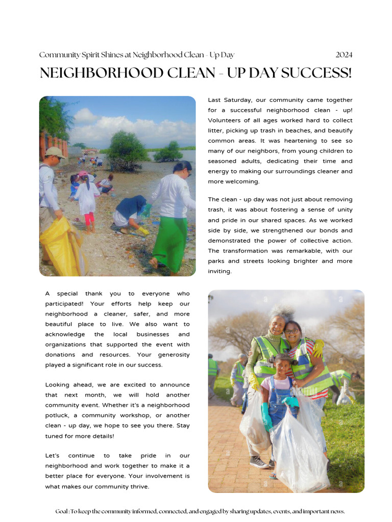 Community Spirit Shines at Neighborhood Clean - Up Day 2024 | PDF