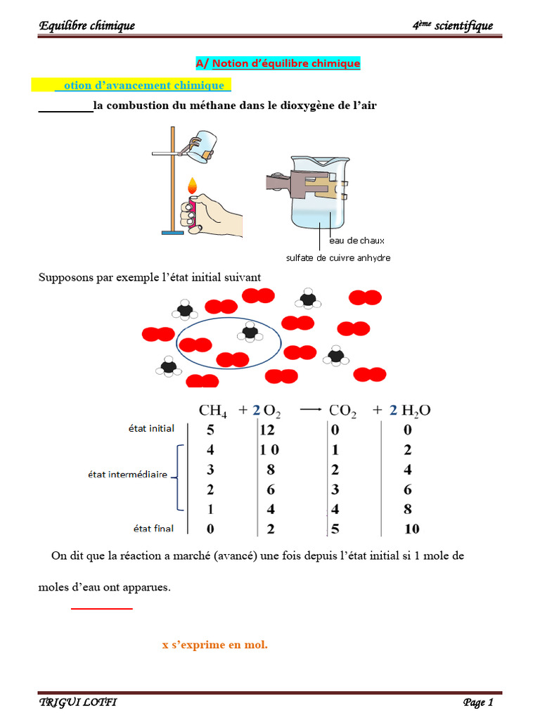 4 Partie Équilibre Chimique Section Technique Cours | PDF