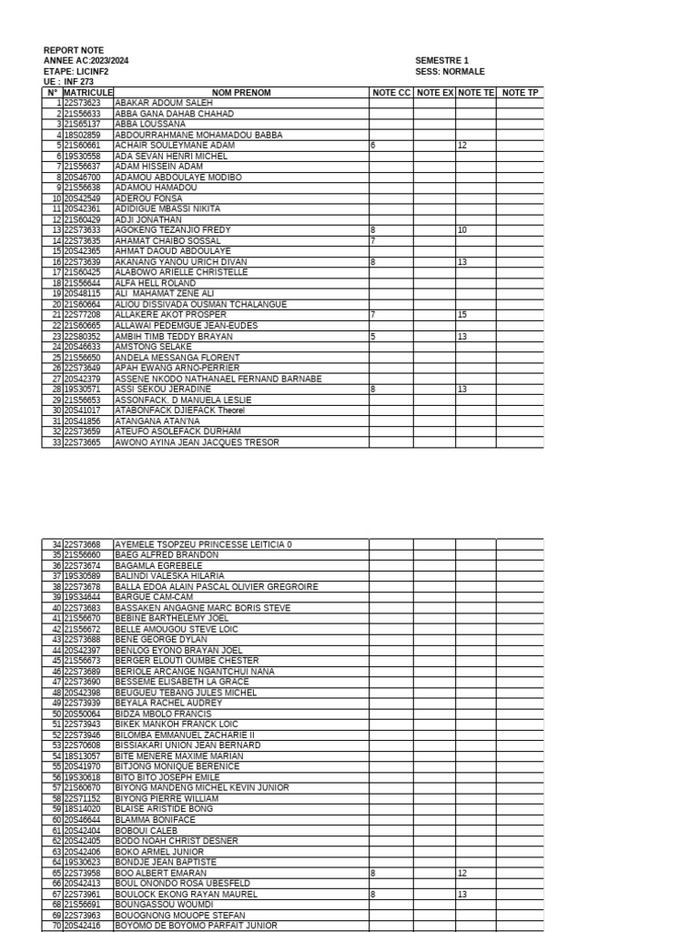 MASQUE INF2 S1N 2023 2024 - Final - INF273 | PDF