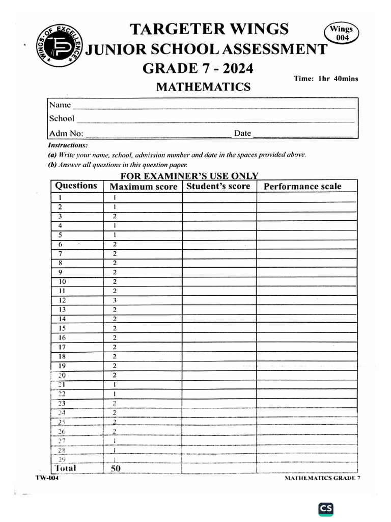G7 Mathematics | PDF
