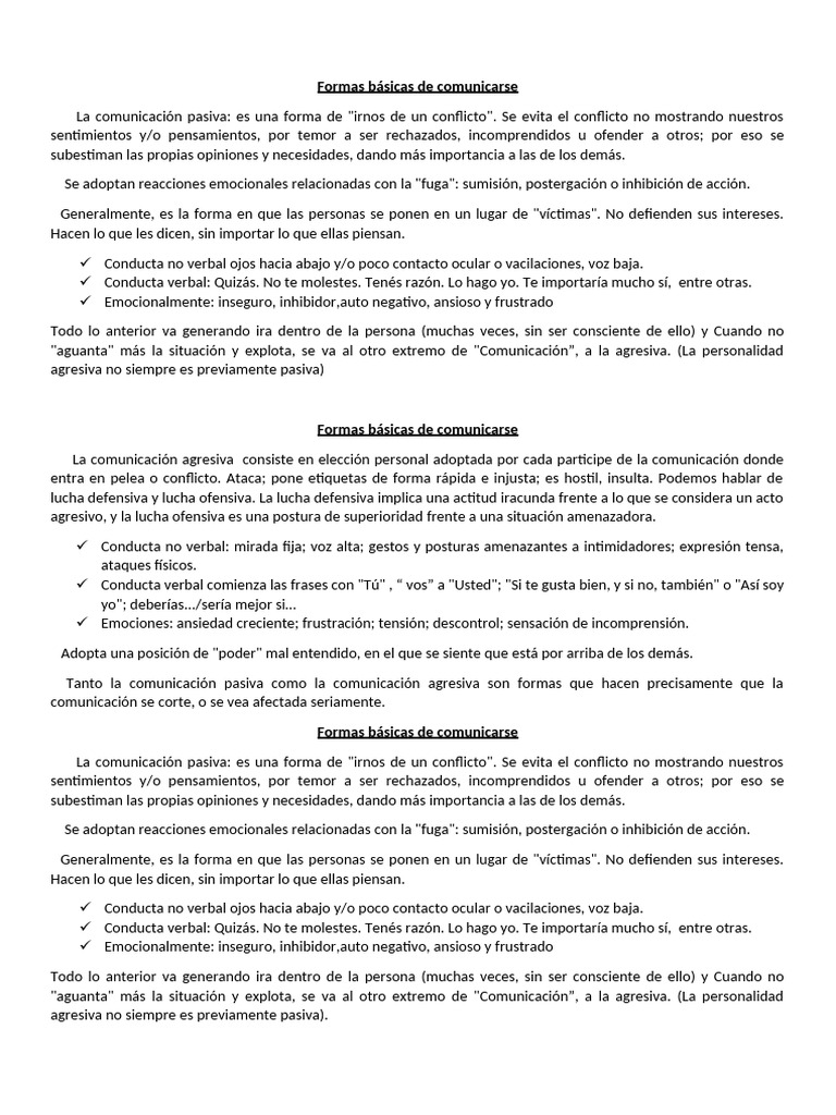 Formas Básicas de Comunicarse | PDF
