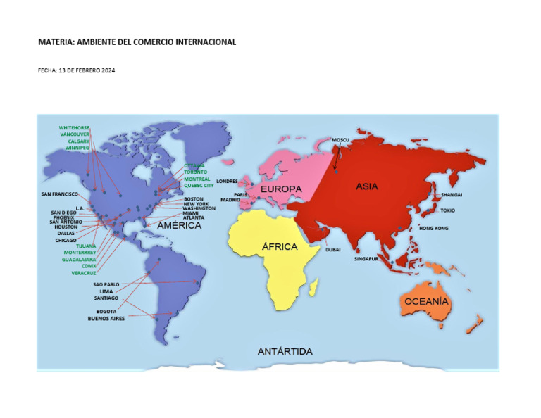 Mapa Geográfico Con División Política Los Continentes Existentes | PDF