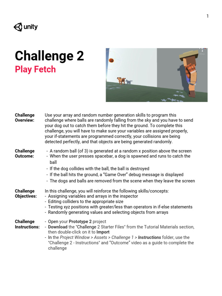 Challenge 2 Play Fetch | PDF